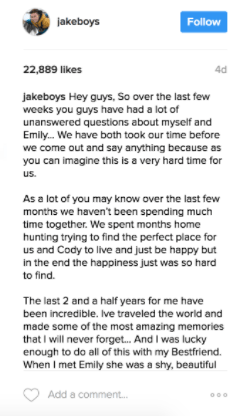 jake-boys-instagram-post | Ecelebritymirror